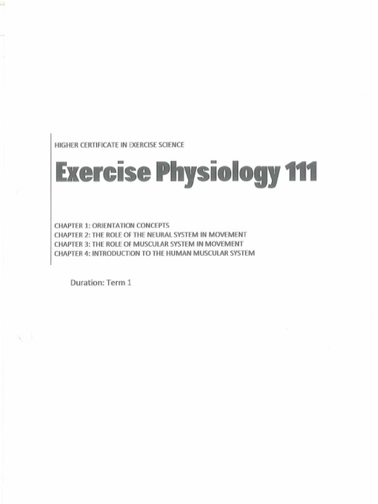Excercise Physiology 111 | PDF
