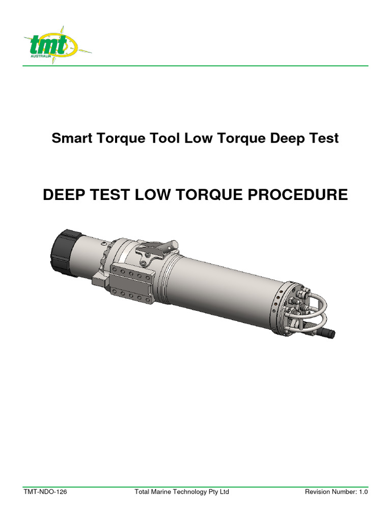 TMT-NDO-126-Smart Torque Tool Low Torque Deep Test | PDF | Graphical ...