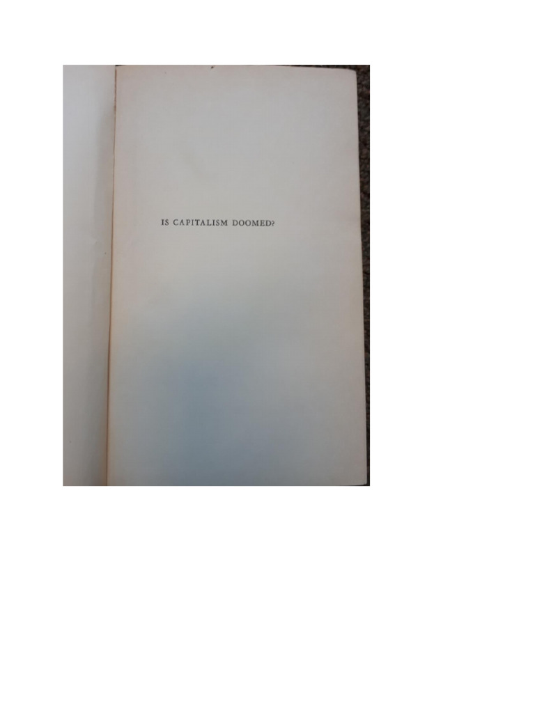 Lawrence Dennis - Is Capitalism Doomed? (1932, Harper and Brothers) | PDF