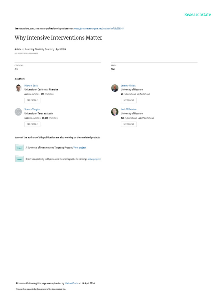 Intensive Interventions for Adolescents | PDF | Cognitive Psychology ...