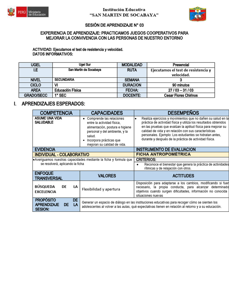 Sesión de Aprendizaje #3 Eda 1 2023 | PDF | Aprendizaje | Cognición