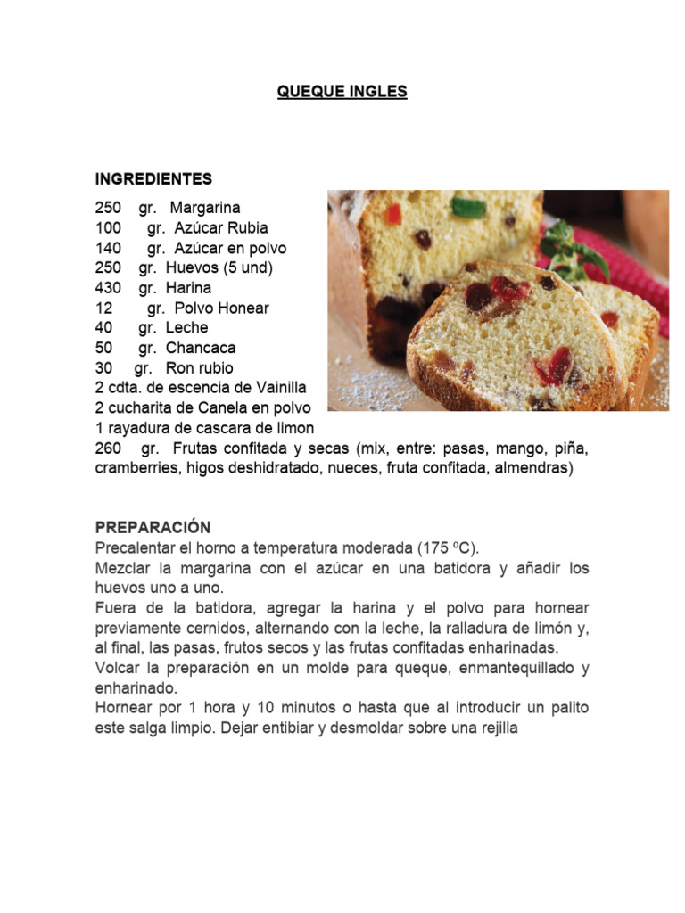 Queque Ingles | PDF