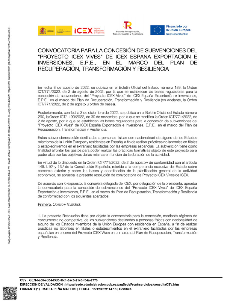 00 Convocatoria ICEX Vives | PDF | Ajedrez