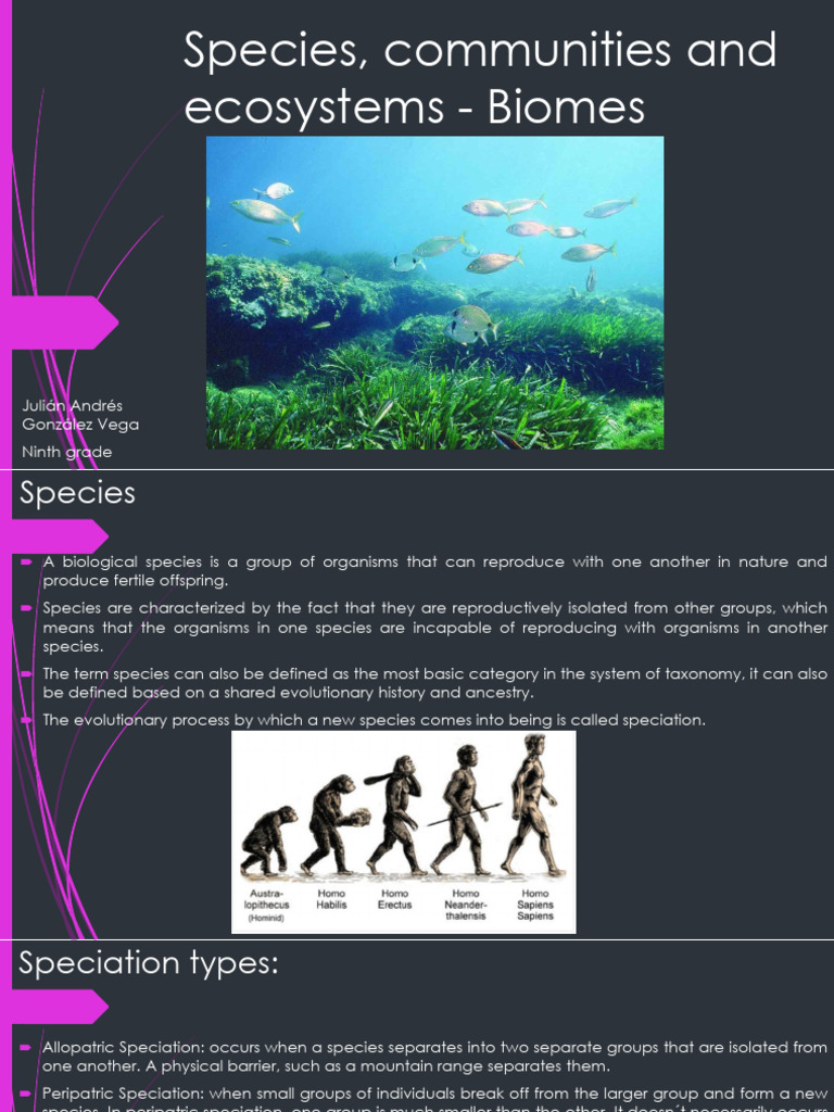 Species, Communities - Ecosystems - Biomes | PDF | Ecosystem | Habitat