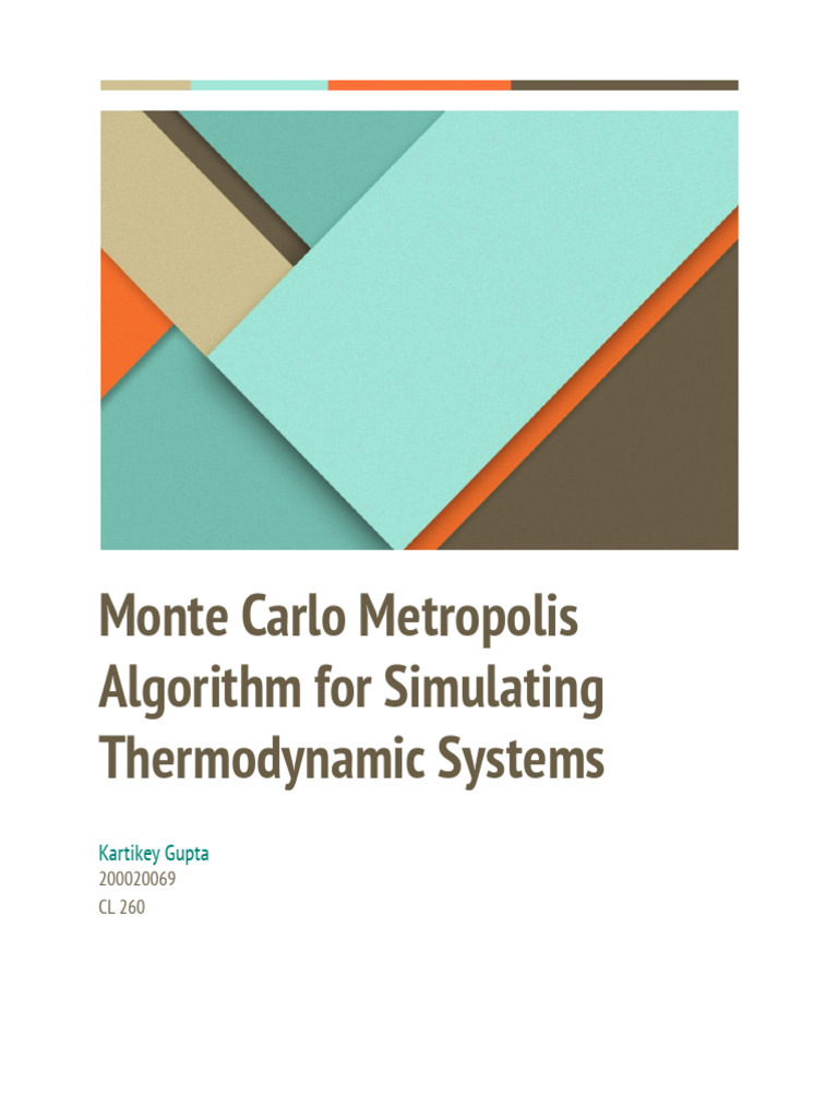 Project Proposal | PDF | Monte Carlo Method | Statistical Mechanics