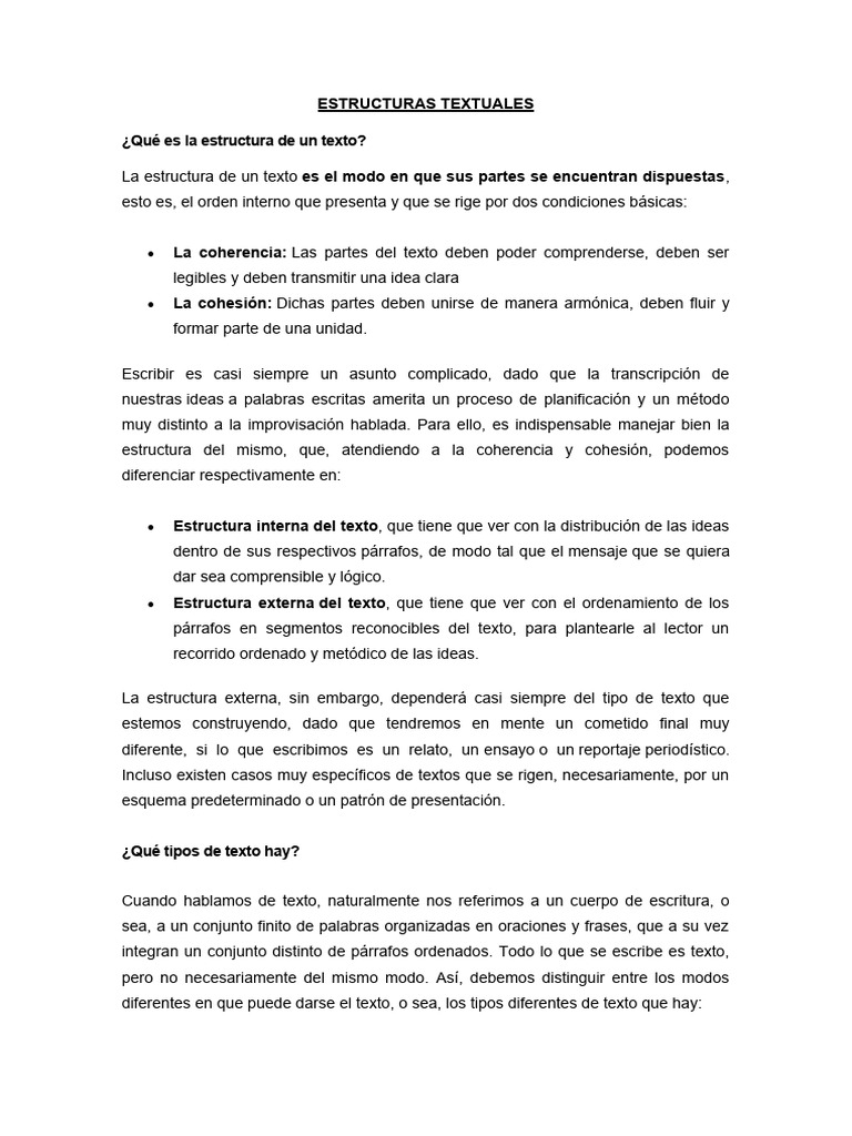 Estructuras Textuales | PDF | Narración | Información