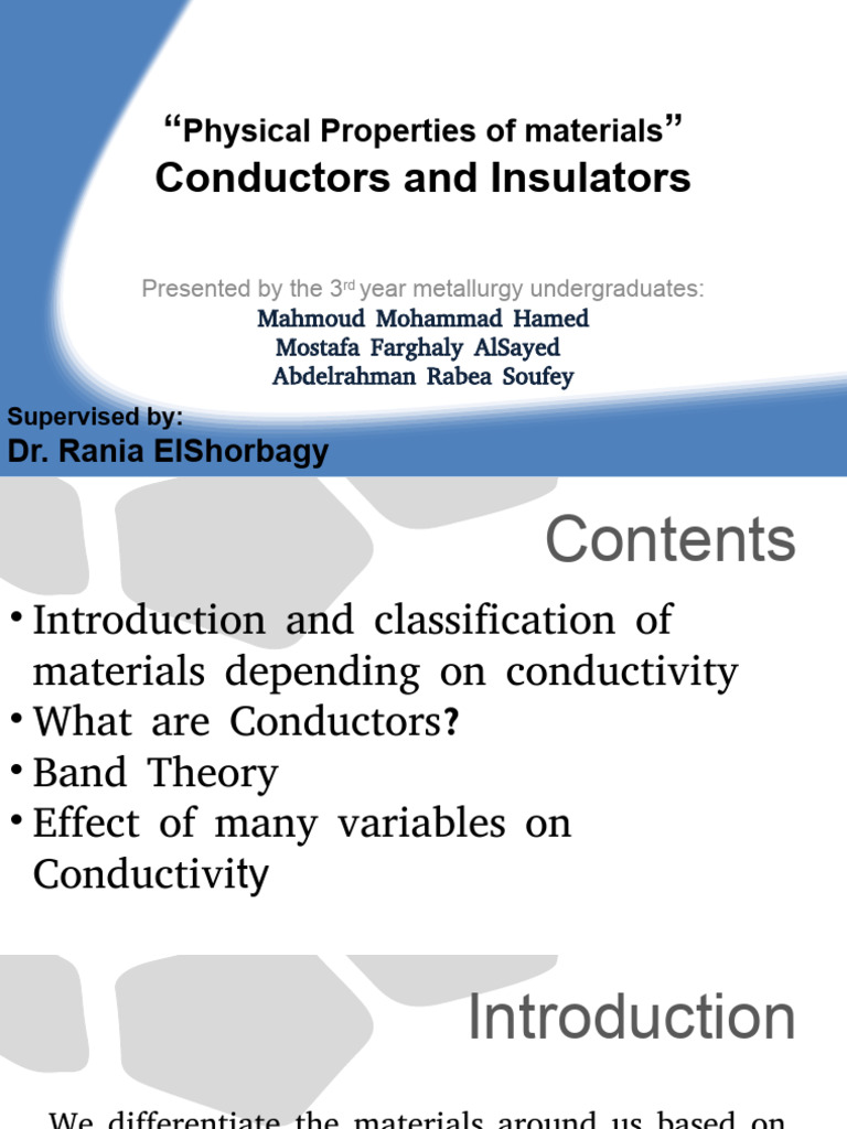 Conductors & Insulators-1 | PDF | Electrical Resistivity And ...