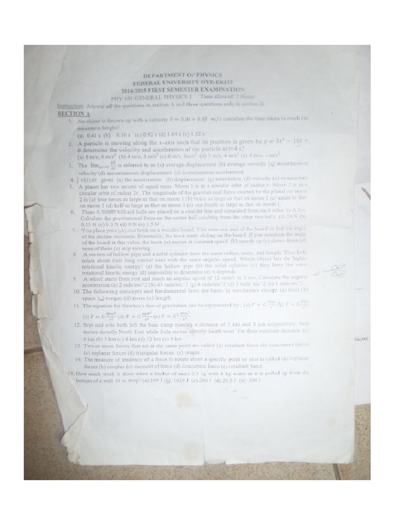 100 level past questions-1 | PDF