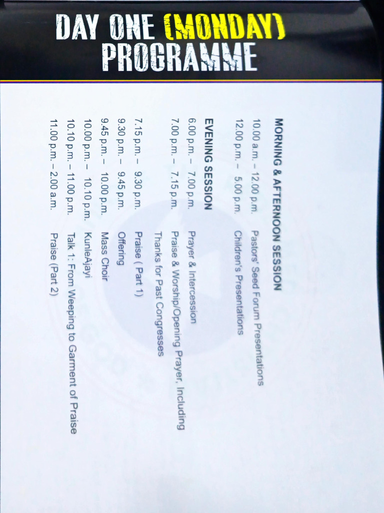 2023 Holy Ghost Congress Program Divine Reposition | PDF