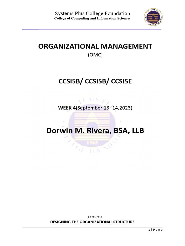 Lecture 2 - OMC | PDF | Organizational Structure | System