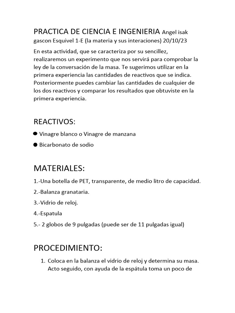 Practica de Ciencia e Ingenieria | PDF