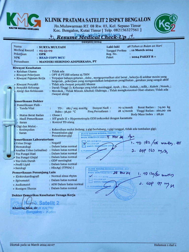 Surya Mulyadi-MCU Fit Renewal | PDF