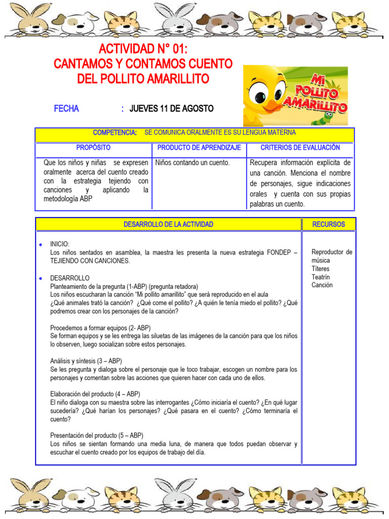 EDA 6 FONDEP 3 actividades | PDF | Aprendizaje