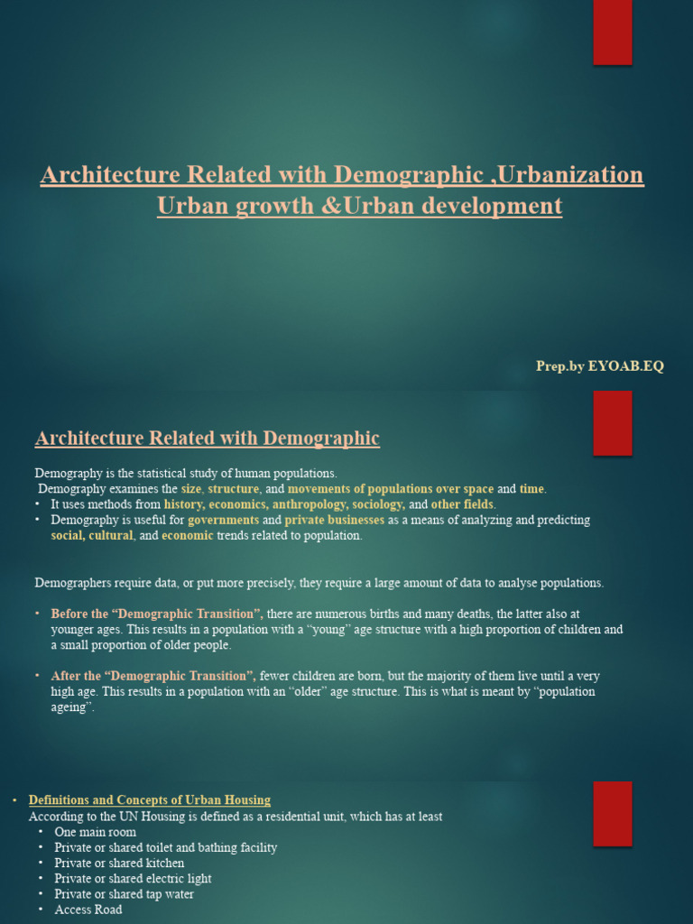 Architecture Related With Demographic | PDF | Housing | Demography