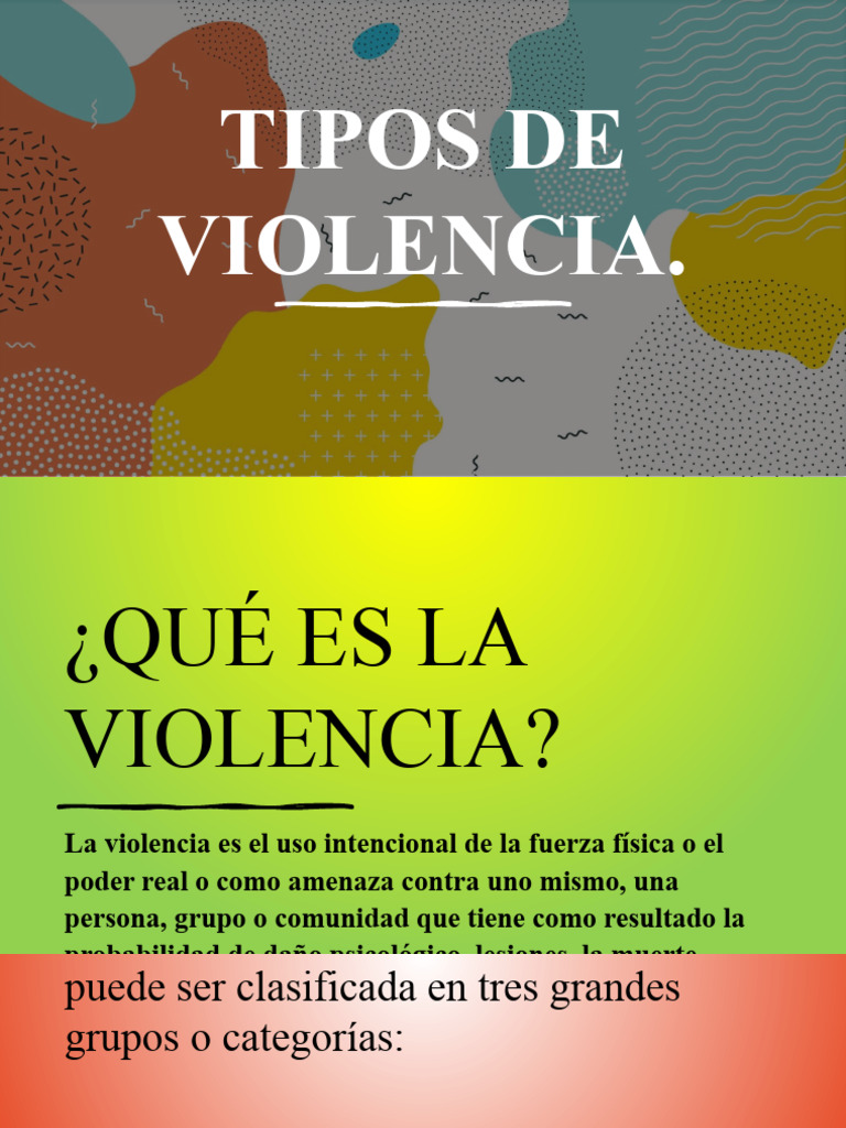 Tipos de Violencia | Descargar gratis PDF | Violencia | Violencia doméstica