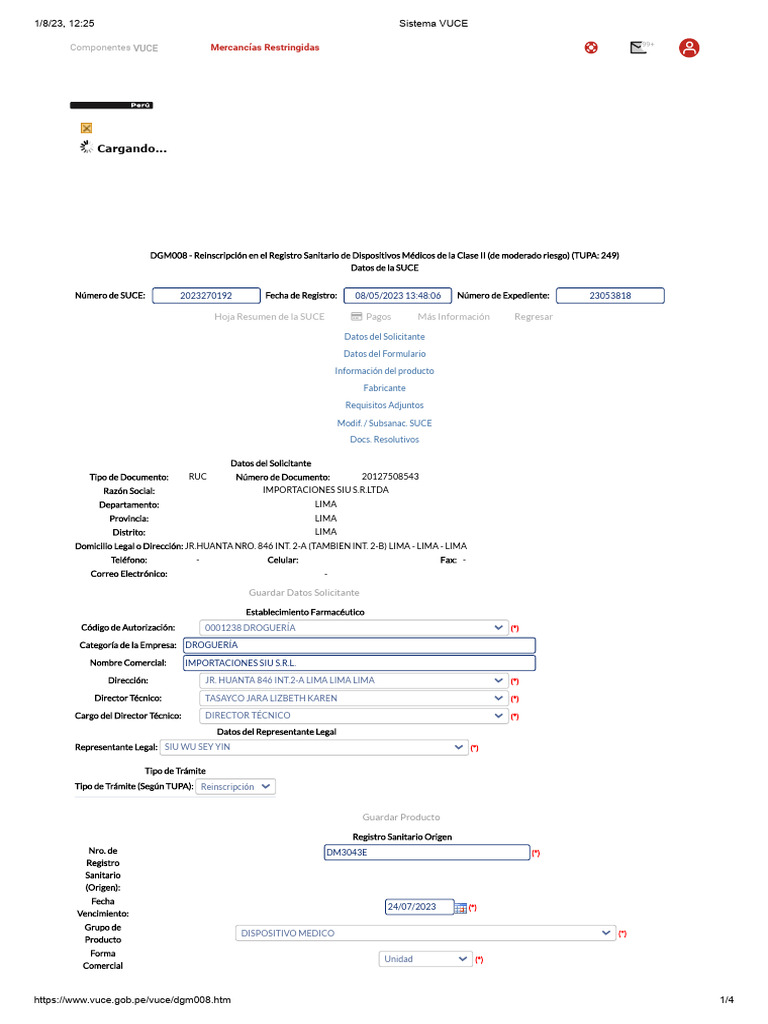 Sistema VUCE | PDF | Dispositivo médico | Medicina