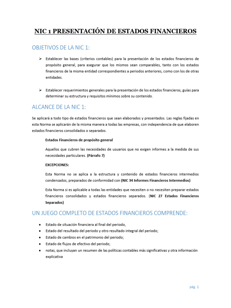 NIC_1 aspectos generales | PDF | normas internacionales de INFORMACION ...