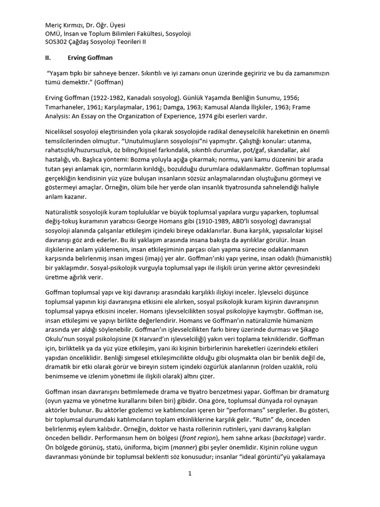 Erving Goffman | PDF