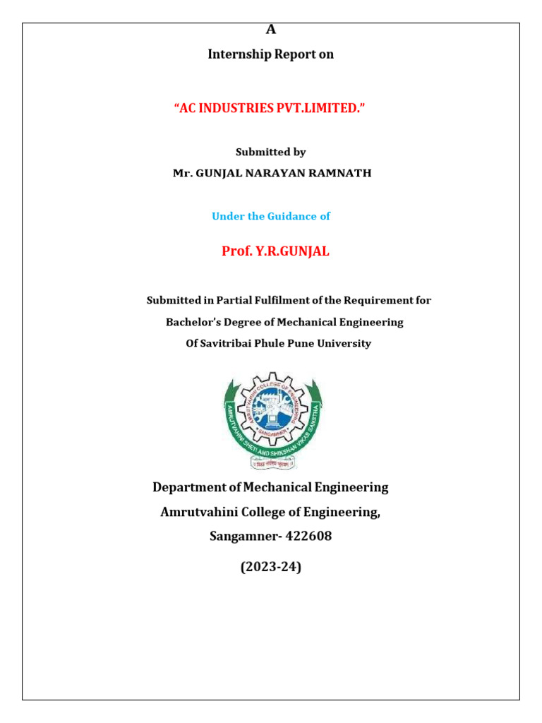 Narayan Itr Report | PDF | Fuse (Electrical)