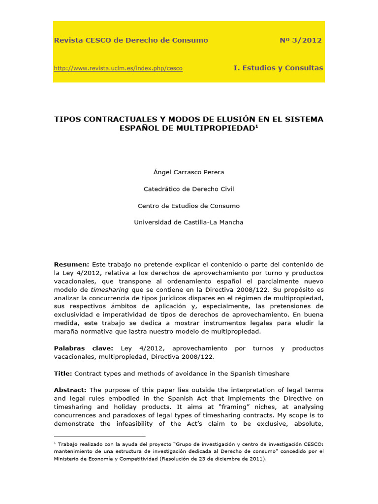 Tipos Contractuales y Modos de Elusión en El Sistema Español de Mul - Es | PDF | Protección al ...