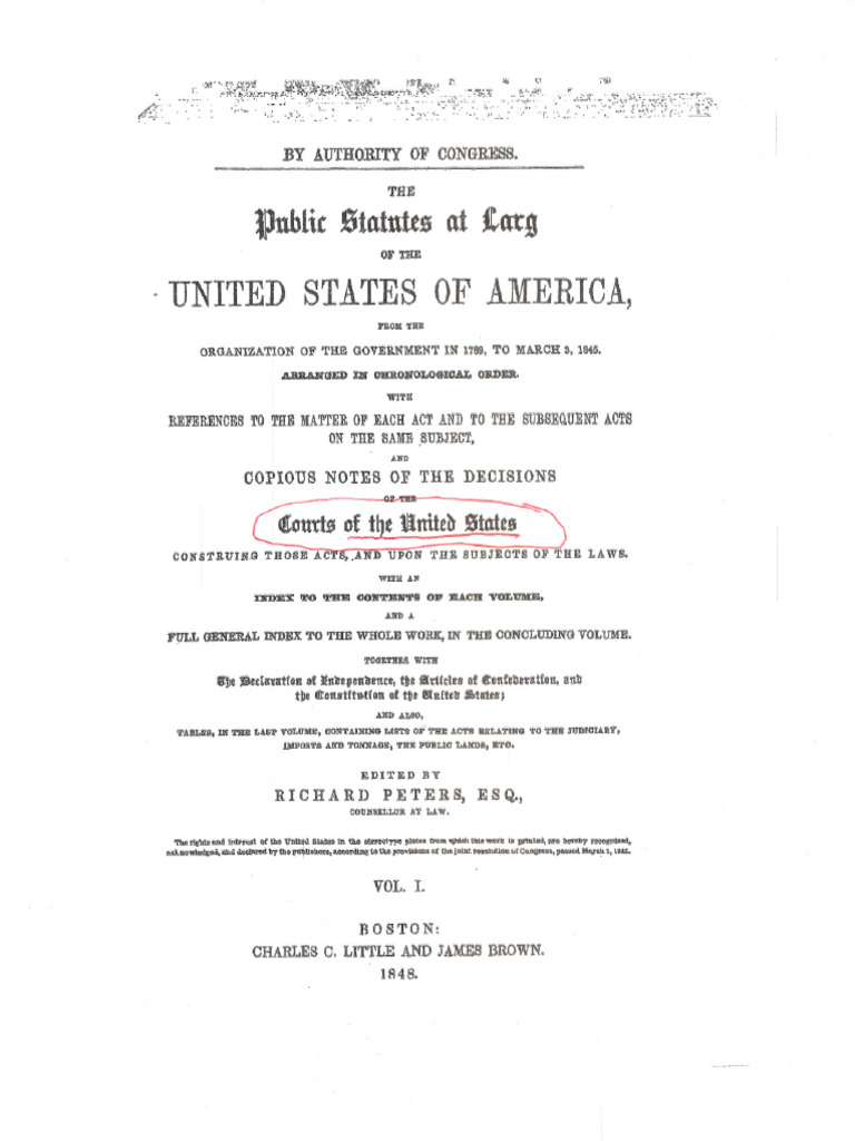 Vol 1 Statute at Large Key Items | PDF