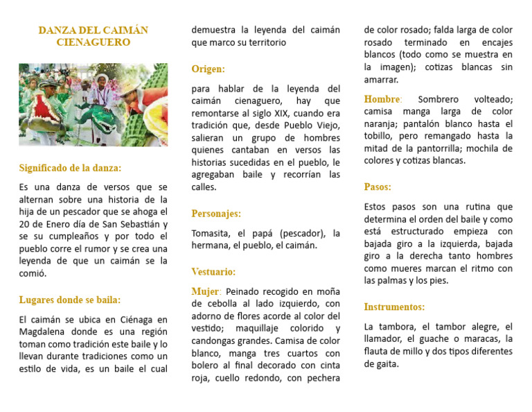 Danza Del Caimán Cienaguero | PDF