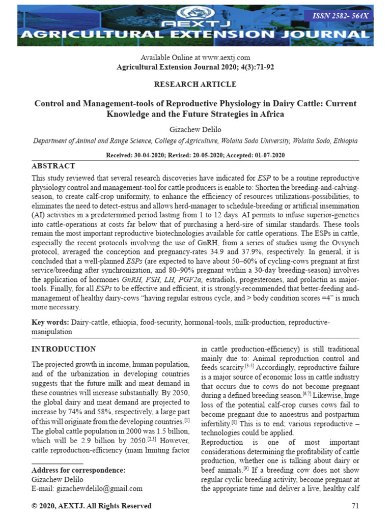 Jurnal Internasional - Tuba Fallopi | PDF | Menstrual Cycle | Dairy Cattle