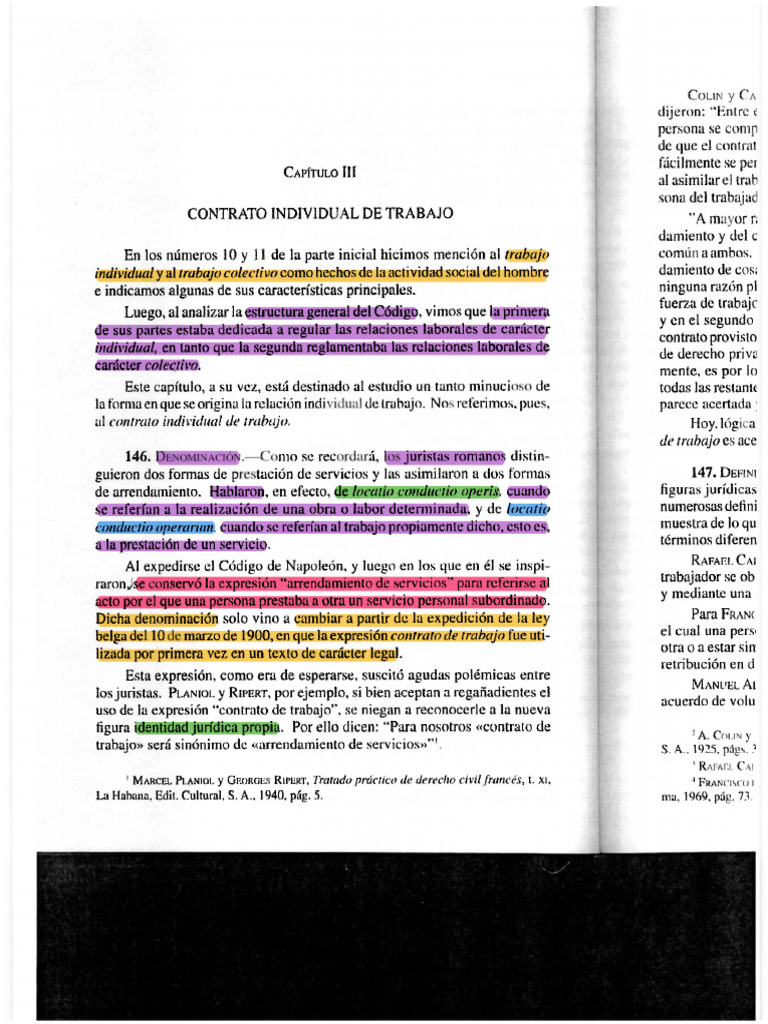 4. Contrato Individual de Trabajo - Derecho Laboral - Domingo Camppos Rivera | PDF