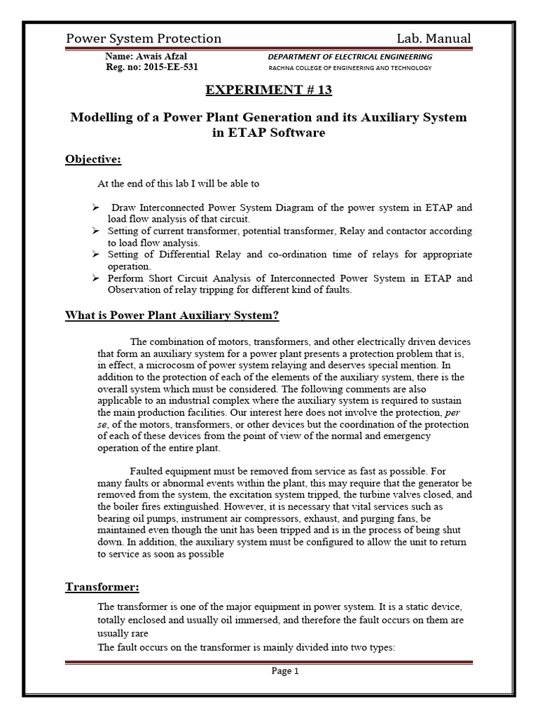PSP Manual 13 | PDF | Relay | Transformer