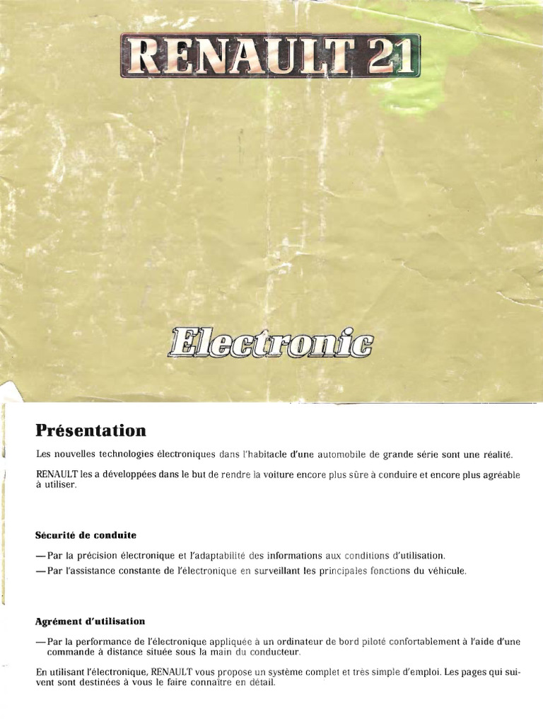 Carnet Utilisation R21 Electronic | PDF