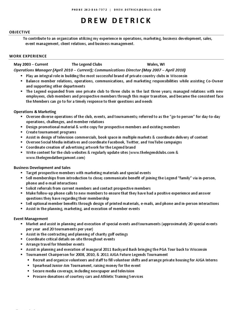 Drew Detrick Resume | PDF | Invoice | Leadership