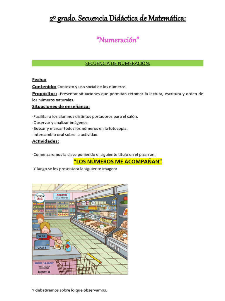 Secuencia Didáctica: Numeración 2º Grado | PDF | Enseñando