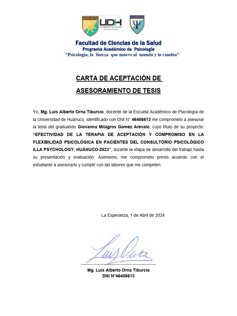 CARTA DE ACEPTACION DE PROYECTO | PDF CARTA DE ACEPTACION DE PROYECTO | PDF