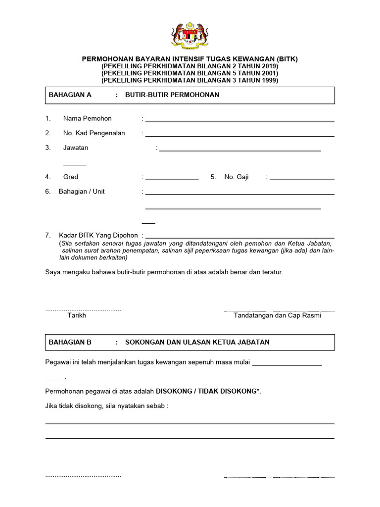Borang Bitk Terkini | PDF