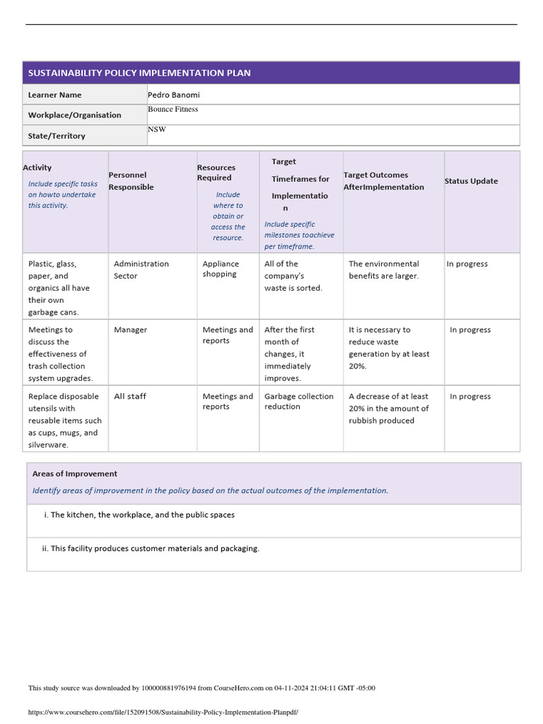 Sustainability Policy Action Plan | PDF | Waste | Economies