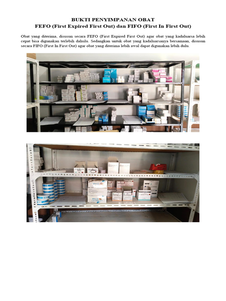 Bukti Penyimpanan Obat FIFO Dan FEFO | PDF | Sains & Matematika