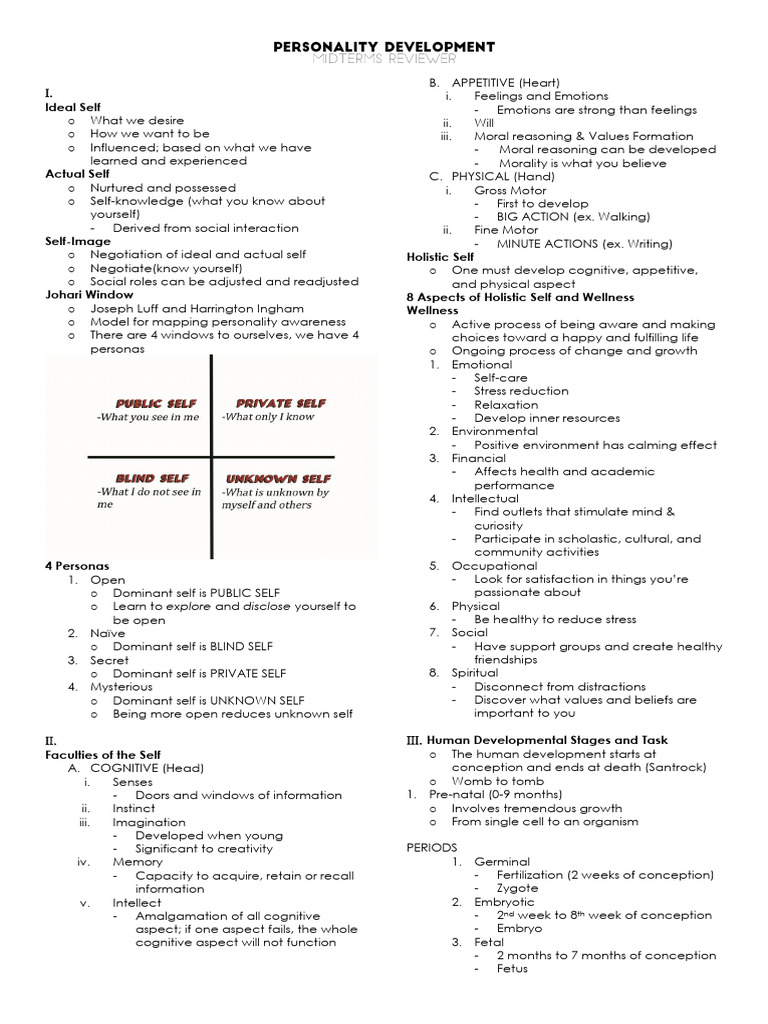 [General Information] Personality Development Reviewer | PDF ...