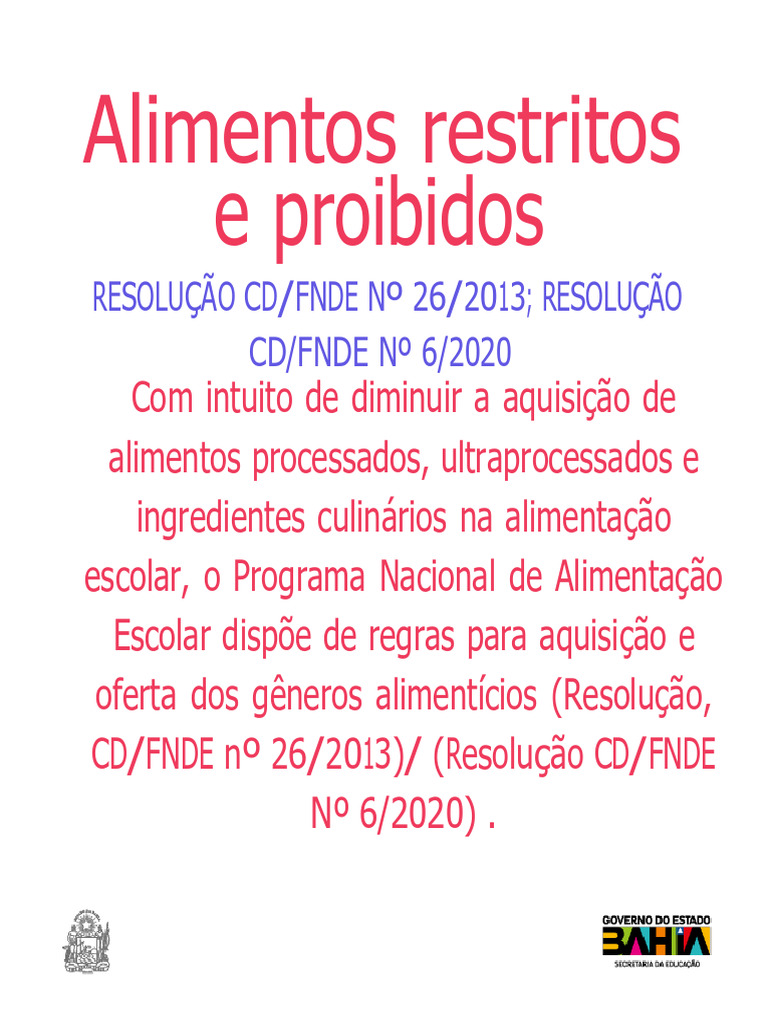Lista de alimentos proibidos e permitidos | PDF