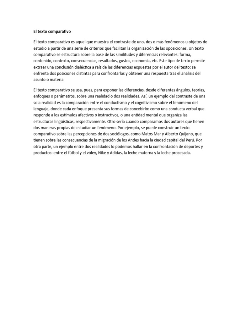 El texto comparativo | PDF