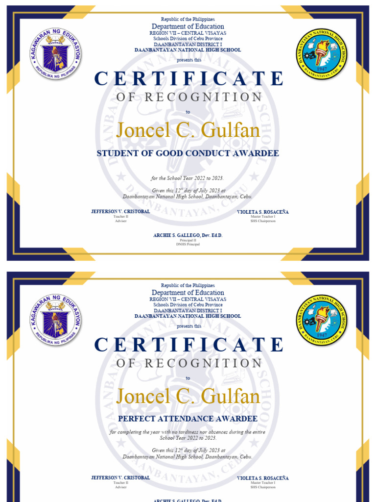 Certificate of Recognition Midterm | PDF | Philippines