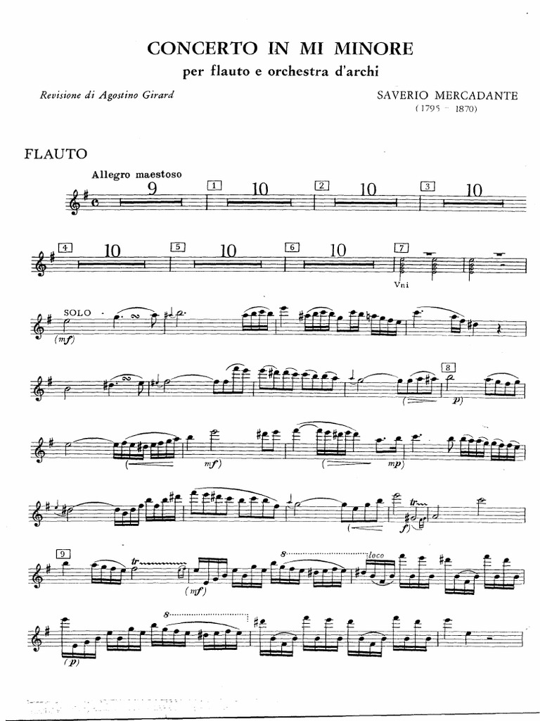 186527178-Mercadante-Concerto-e-Minor-Flute-Part | PDF