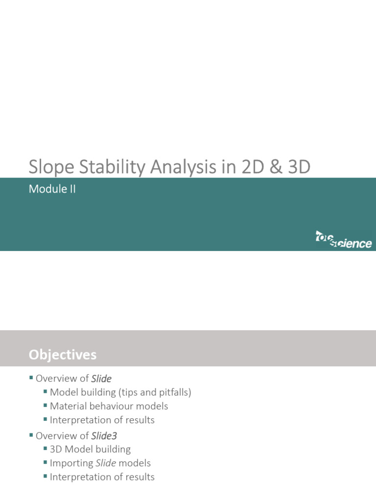 Module 2 - Slope Stability Analysis (2D & 3D) | PDF | Fracture ...