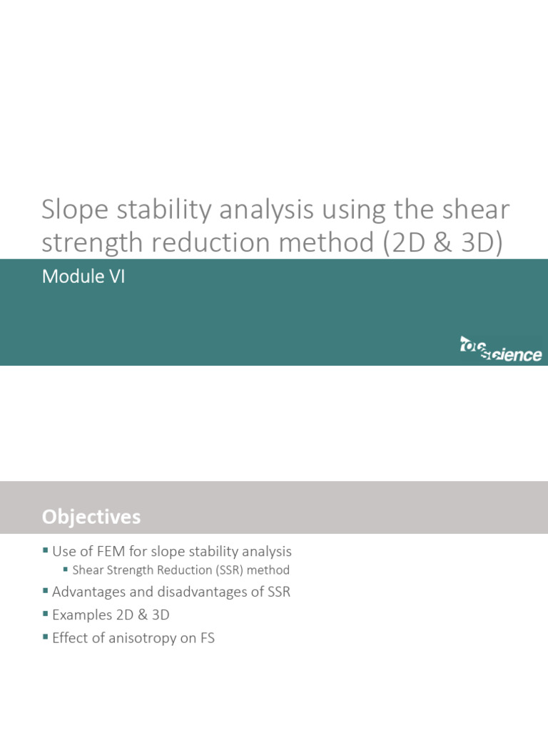 Module 7 - Shear Strength Reduction (2D & 3D) | PDF | Strength Of Materials | Mechanics