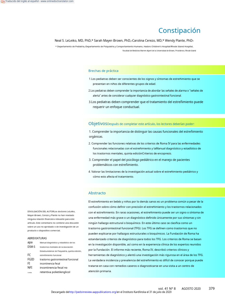 Constipacion 2.en - Es | PDF | Heces | Estreñimiento