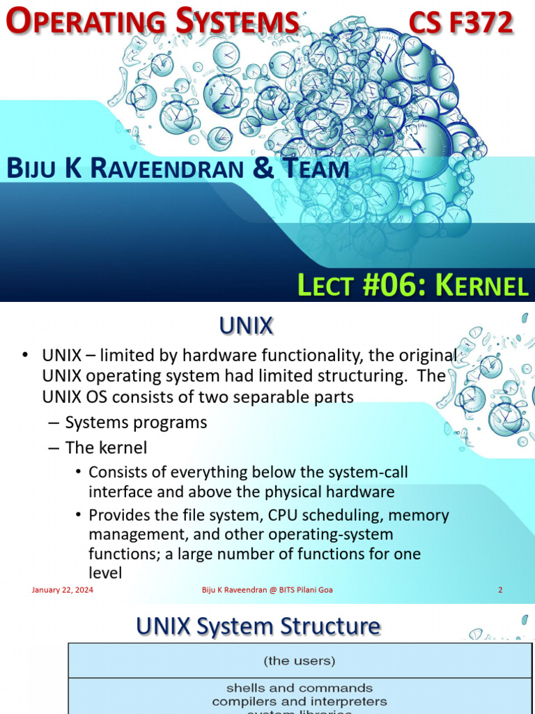 Lect 06 Kernel | PDF | Kernel (Operating System) | Operating System