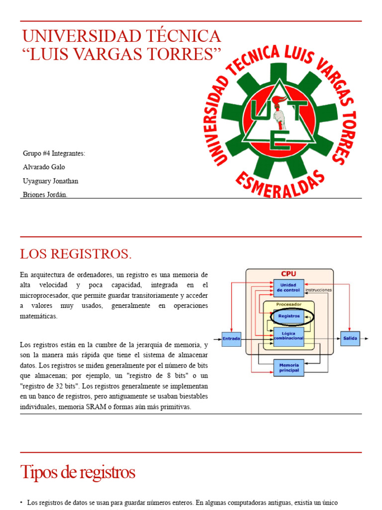 Registros y Memoria Caché en Computación | PDF | Caché (Computación ...