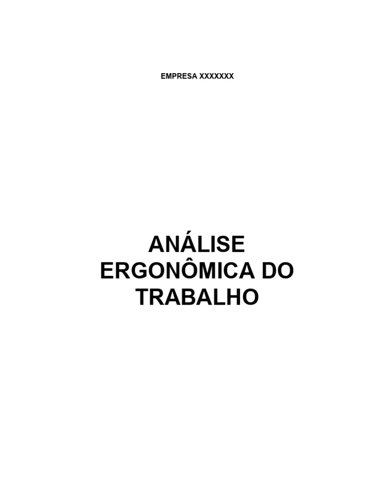 Análise Ergonômica Do Trabalho - AET | PDF