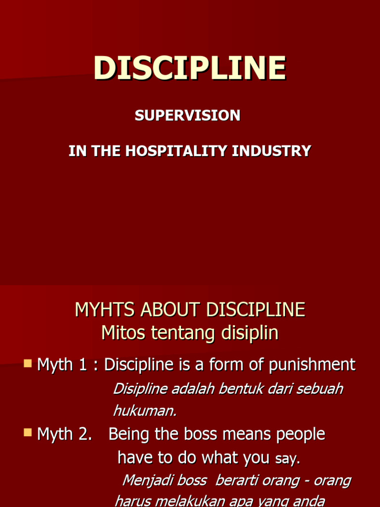 Discipline Supervision in Hospitality | PDF | Disciplines | Reinforcement
