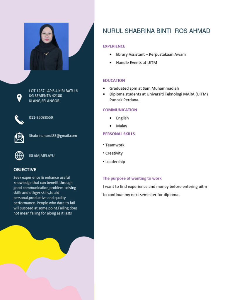 NURUL SHABRINA BINTI ROS AHMAD ( RESUME) 1 | PDF