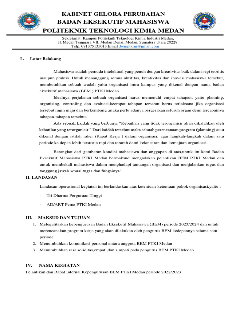 Pelantikan BEM PTKI Medan 2023/2024 | PDF